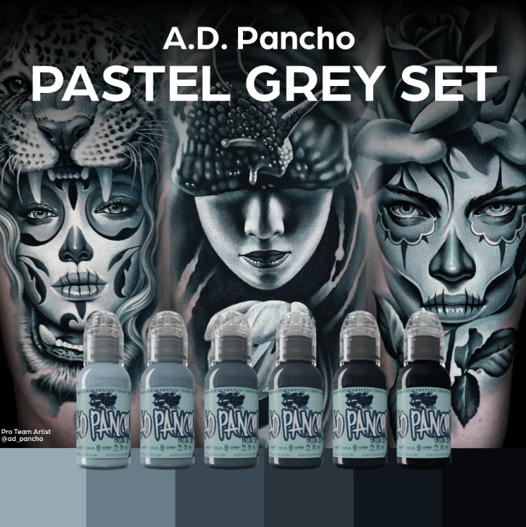 Set Pigmentos WORLD FAMOUS Ad Panchos Pastel Grey – Eztattoosupply